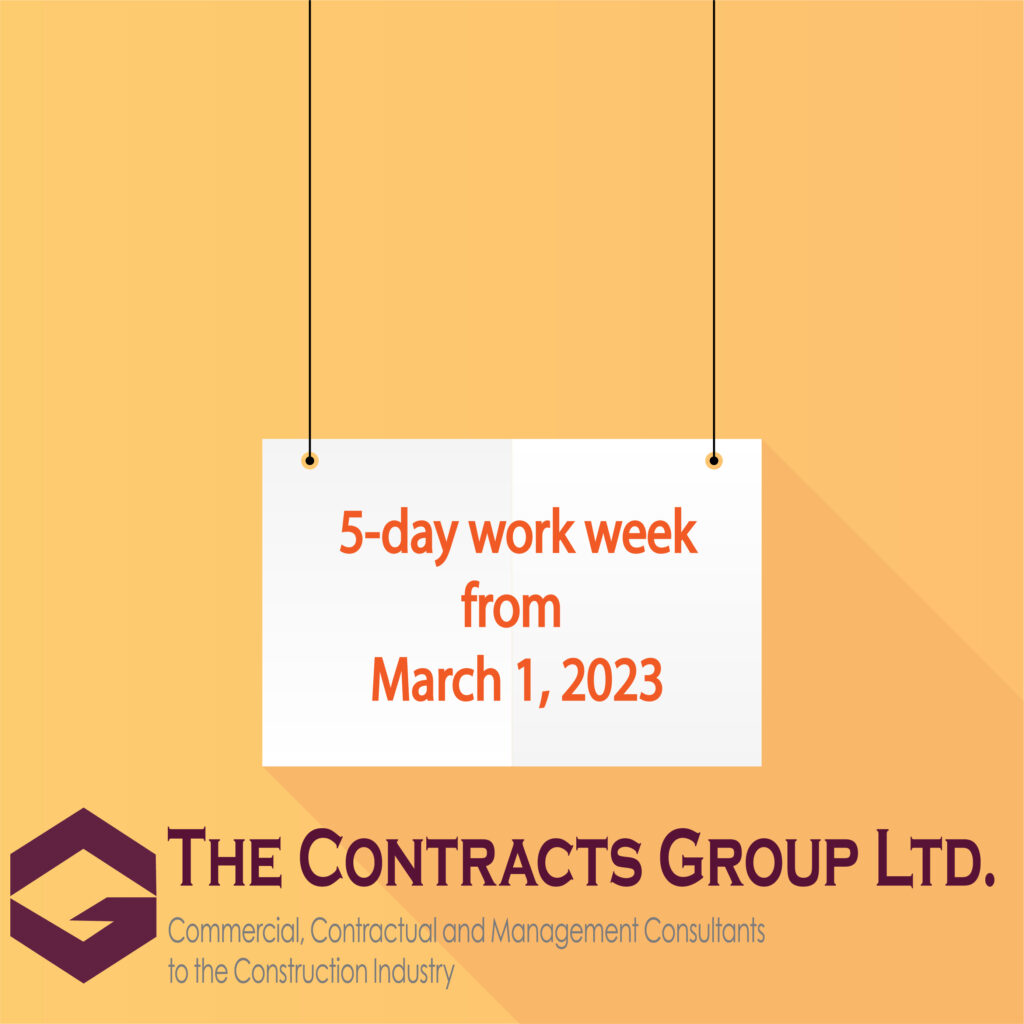 5-day Work Week from March 1, 2023 - The Contracts Group
